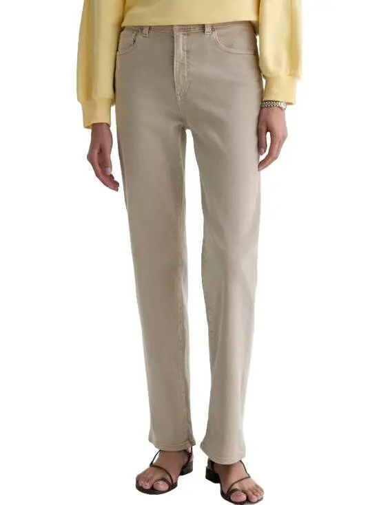 Ag Brinley High-rise Straight Leg Jeans - Sulfur Light Taupe