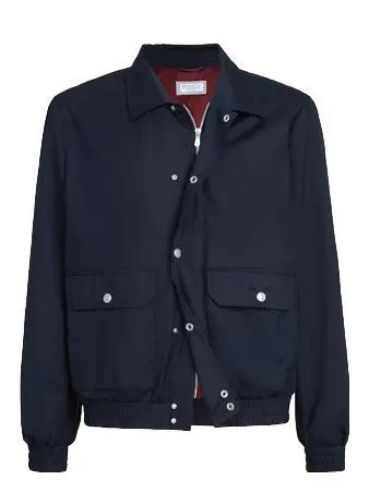Brunello Cucinelli Bonded Fabric Shirt Jacket - Navy Blue