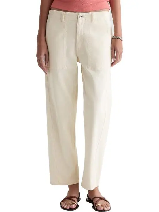 Ag High-waist Ankle Straight Leg Twill Pants - Opal Stone