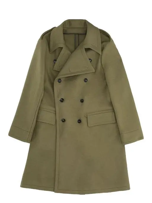 FORTELA Winston Wool Double Breasted Coat - Sage Green