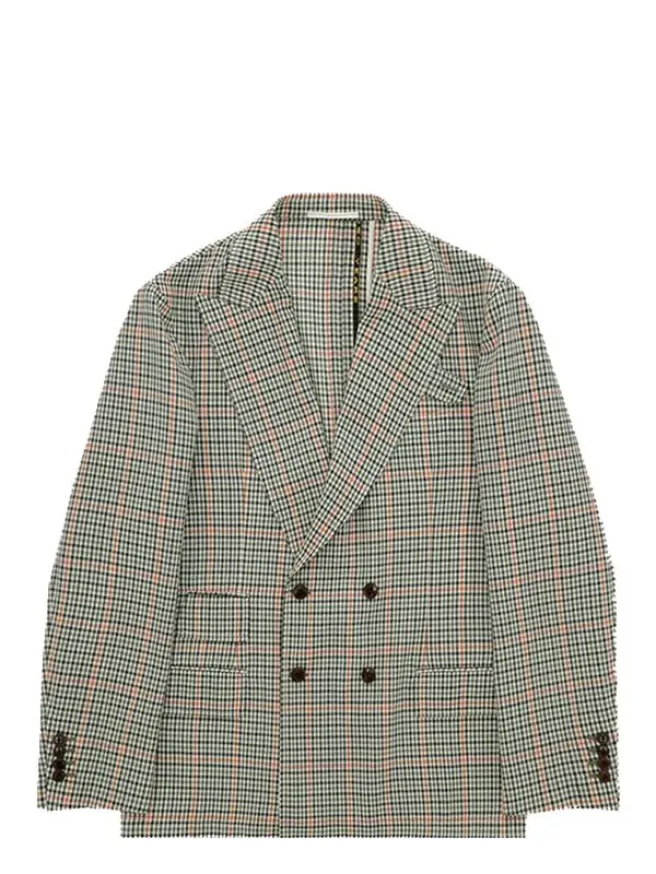 FORTELA Classic Wool Check Blazer - Green