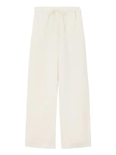 FORTELA Drawstring Linen Trousers - Ecru