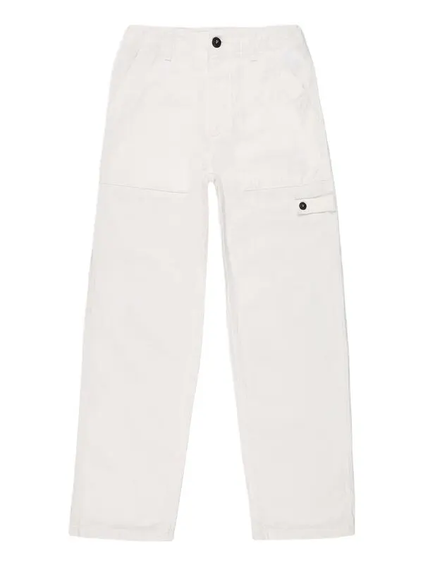 FORTELA Military Style Vintage Trousers - Ecru