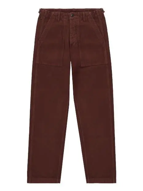 FORTELA Moleskin Fatigue Trousers - Burgundy