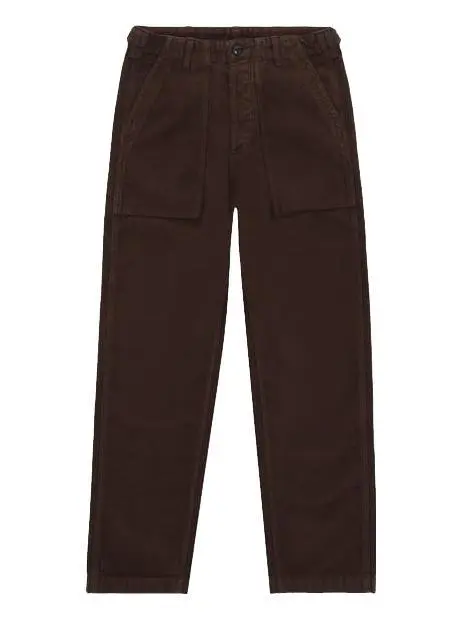 FORTELA Moleskin Fatigue Trousers - Dark Brown