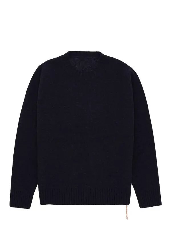 FORTELA Merino Wool Crewneck Sweater - Navy Blue