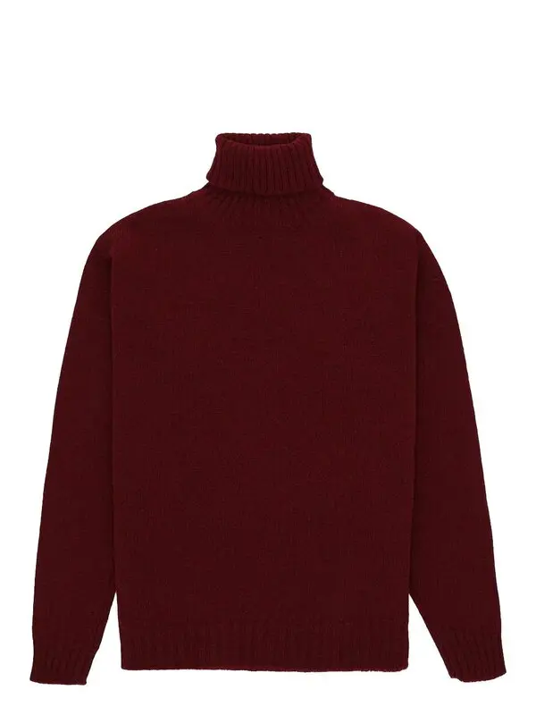 FORTELA Wool Turtleneck Sweater - Burgundy