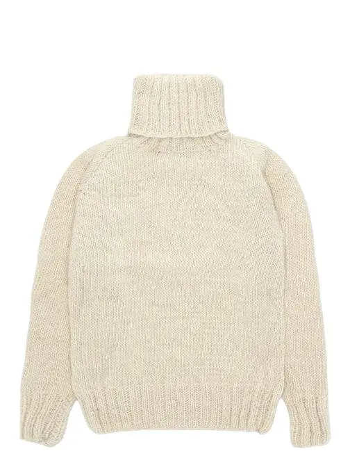 FORTELA Merino Wool Turtleneck Pullover - Ivory