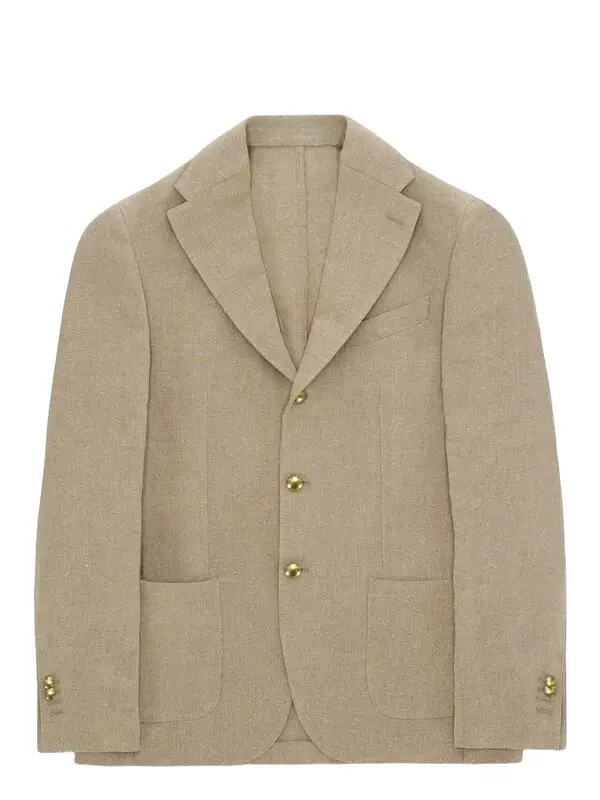 FORTELA Cotton Regular Fit Single-breasted Jacket - Ecru