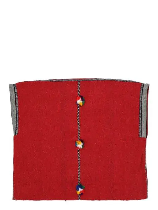 FORTELA Cotton Poncho - Red