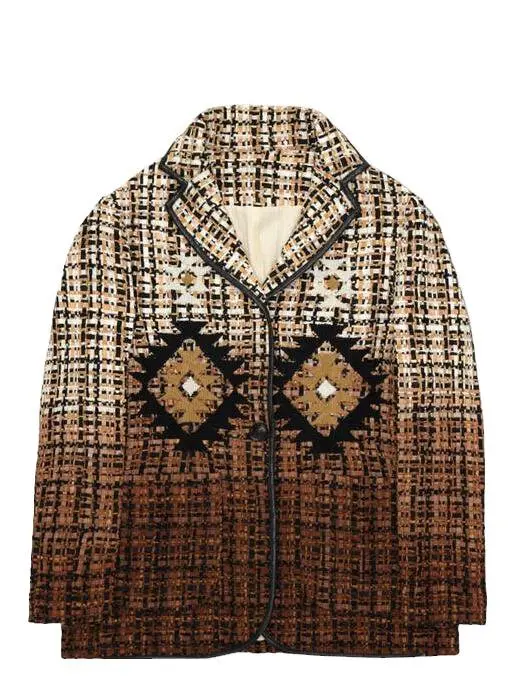 FORTELA Printed Blazer - Brown