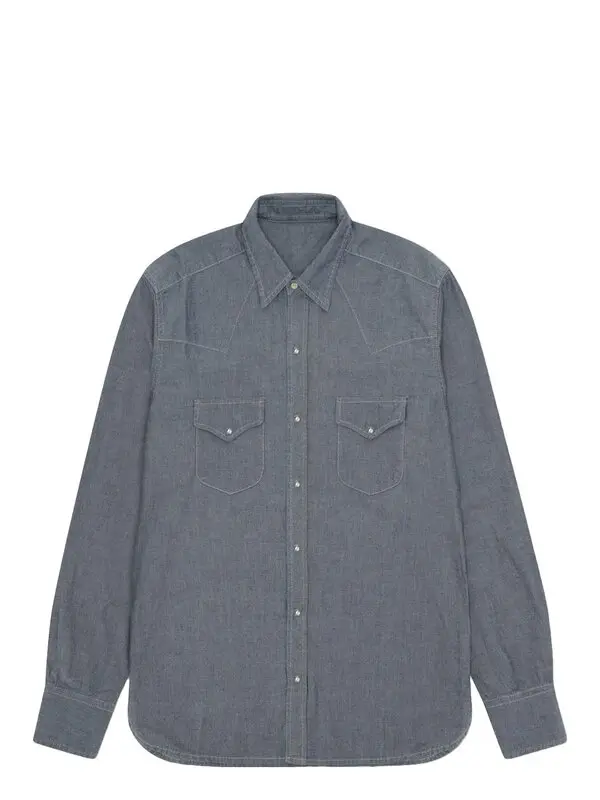 FORTELA Texjc Texan Chambray Shirt - Stone Wash