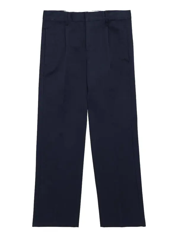 FORTELA Cotton Gabardine Pleated Trousers - Blue