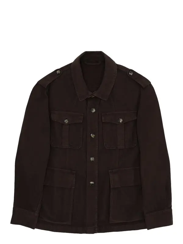 FORTELA Owen Military Safari Jacket - Brown