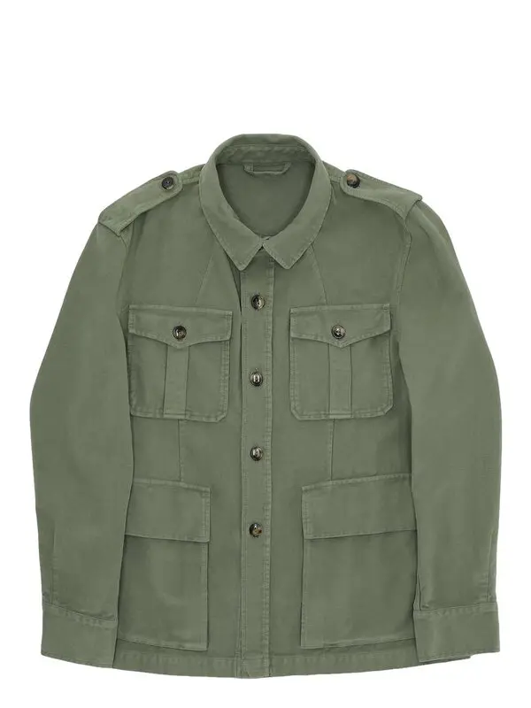 FORTELA Owen Military Safari Jacket - Dark Green