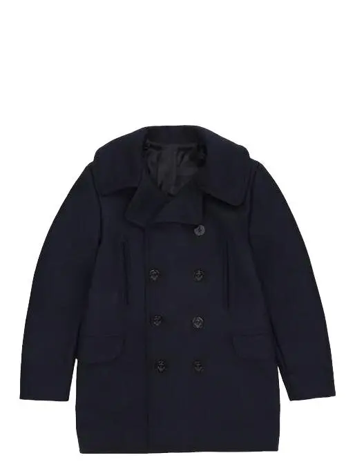 FORTELA Double Breasted Pea Coat - Blue