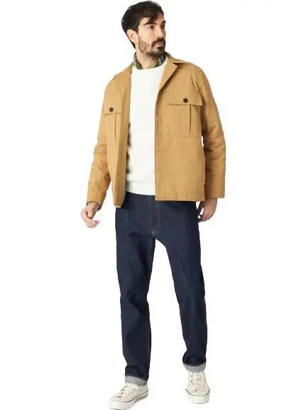 FORTELA Cotton Twill Overshirt - Camel