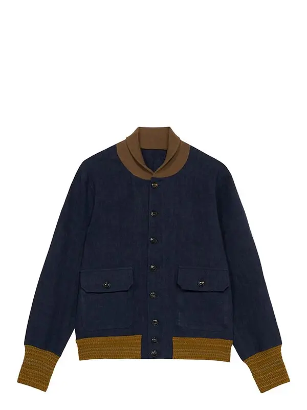 FORTELA Regan Military Inspired Bomber Jacket - Blue
