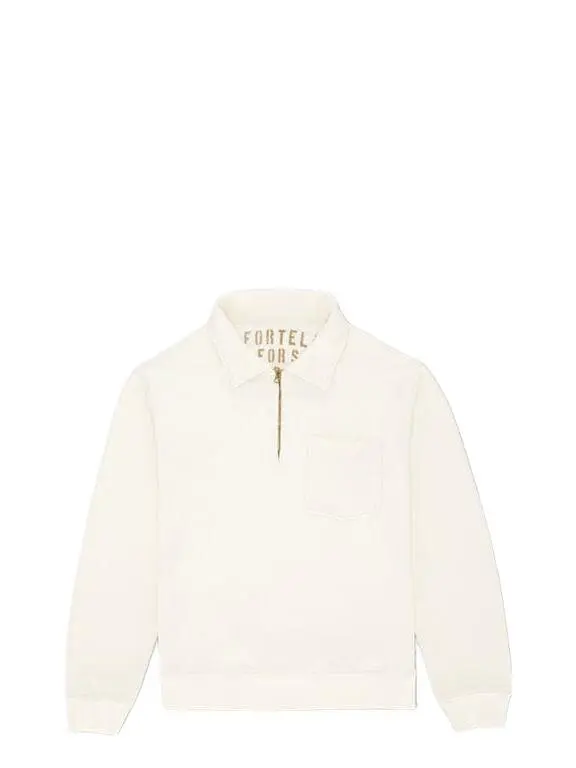 FORTELA Cotton Zip-up Sweatshirt - Ecru