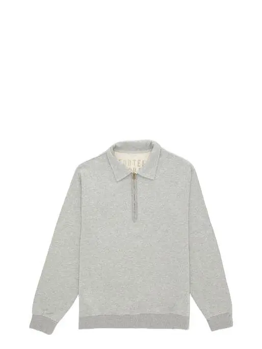 FORTELA Cotton Zip-up Sweatshirt - Melange Grey