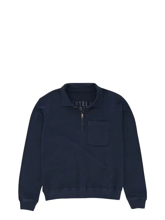 FORTELA Cotton Zip-up Sweatshirt - Navy Blue