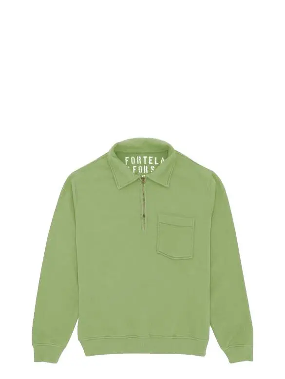 FORTELA Cotton Zip-up Sweatshirt - Sage Green