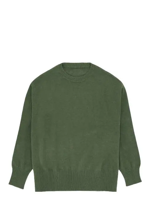 FORTELA Cashmere Crewneck Sweater - Olive Green