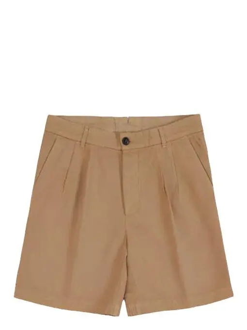 FORTELA Cotton Bermuda Shorts With Pleats - Beige