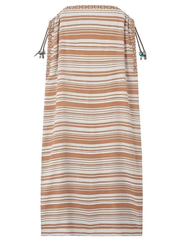 FORTELA Danush Striped Caftan Dress - Camel