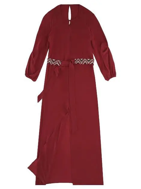 FORTELA Gilberte Silk Maxi Dress - Burgundy