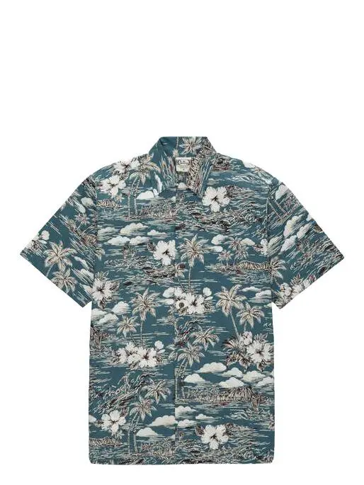 FORTELA Vintage Camp Collar Shirt - Dark Grey