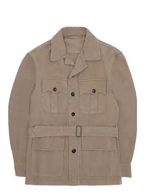 FORTELA Clint Cotton Military Safari Jacket - Camel