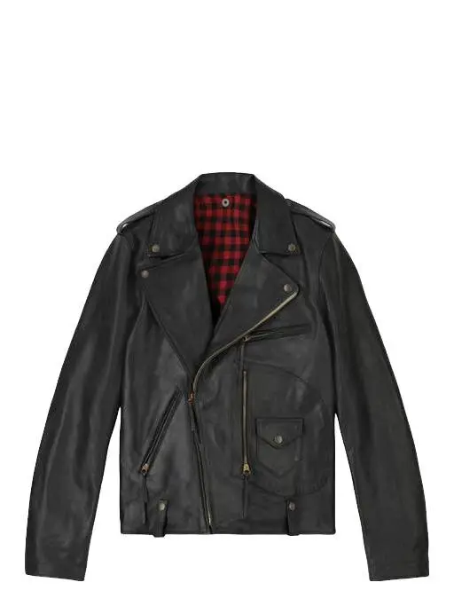 FORTELA Biker Leather Jacket - Black