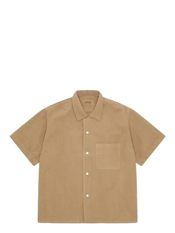 FORTELA Bowling Inspired Short Sleeve Shirt - Dove Grey