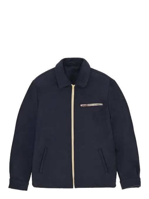 FORTELA Superfine Wool Zip-up Jacket - Blue