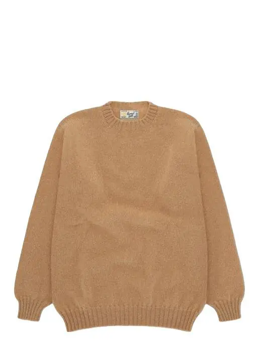 FORTELA Shetland Crew Neck Sweater - Light Brown