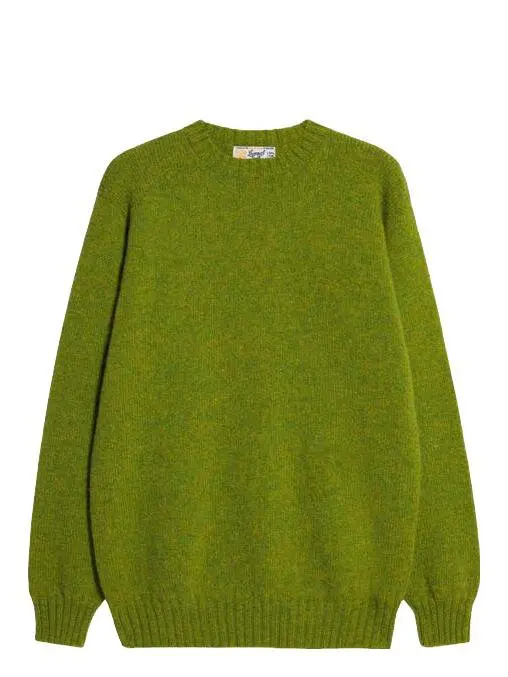 FORTELA Shetland Crew Neck Sweater - Light Green