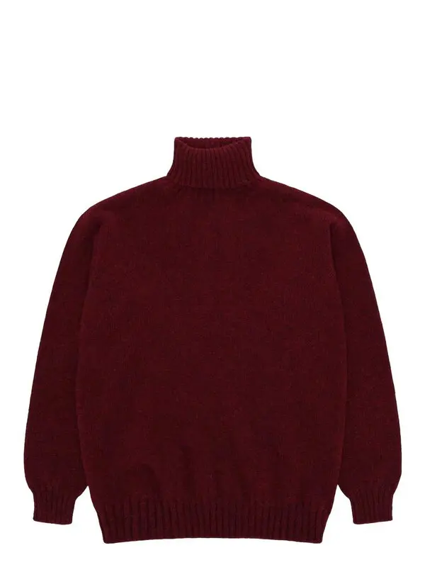 FORTELA Shetland Turtleneck Sweater - Burgundy