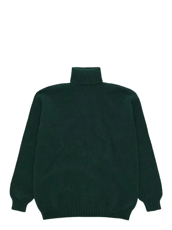 FORTELA Shetland Turtleneck Sweater - Forest Green