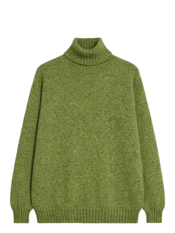 FORTELA Shetland Turtleneck Sweater - Olive_green
