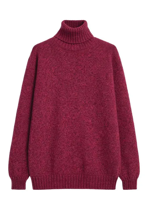 FORTELA Shetland Turtleneck Sweater - Red