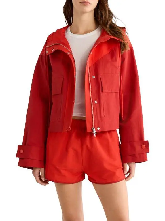 Staud Alta Hooded Jacket - Cardinal