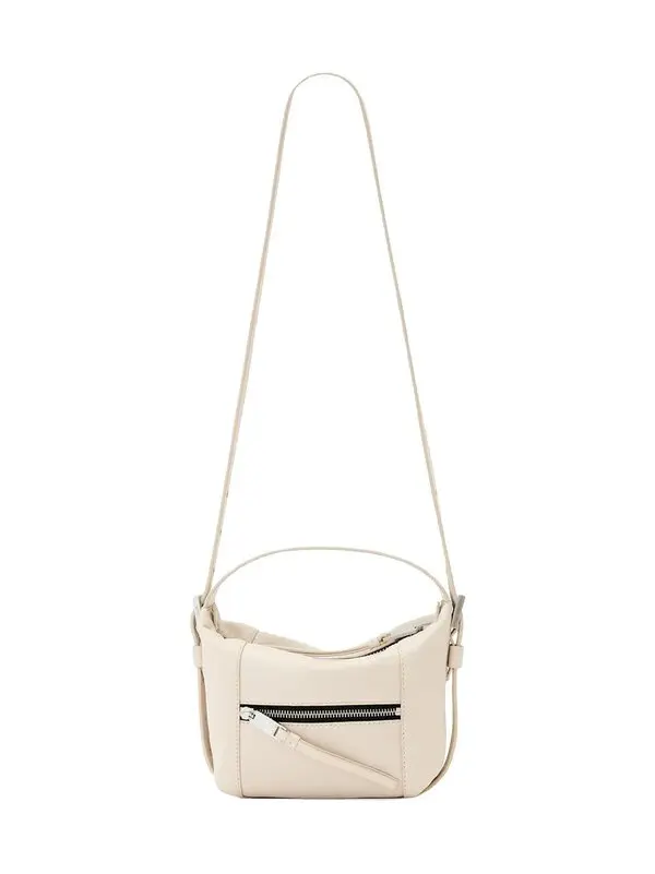 ALLSAINTS Mini Leather Crossbody Bag - Sahara White