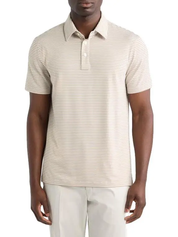 G/fore All Play Stripe Performance Golf Polo - Dune