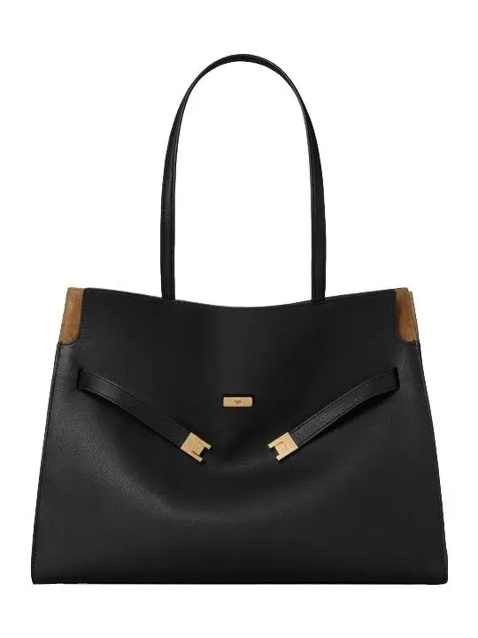 Tory Burch Lee Radziwill Leather Tote - Black