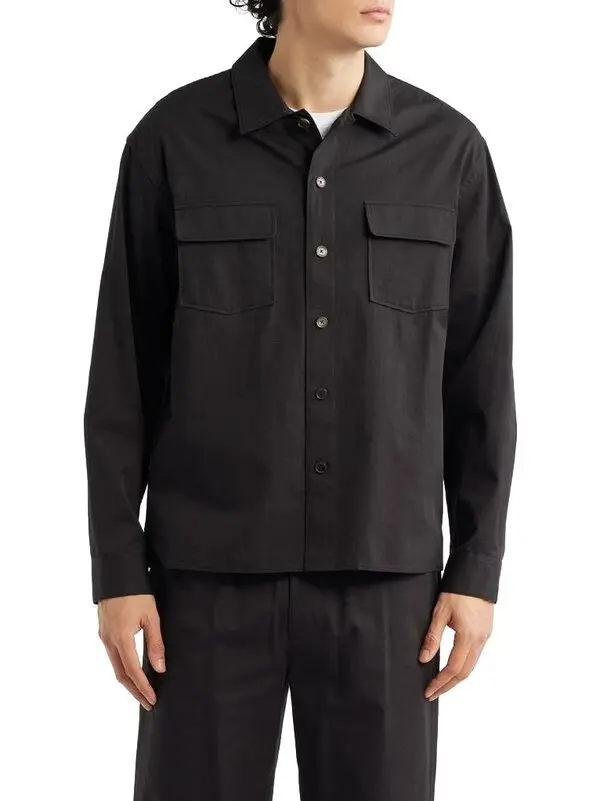 FRAME Double Pocket Overshirt - Washed Black