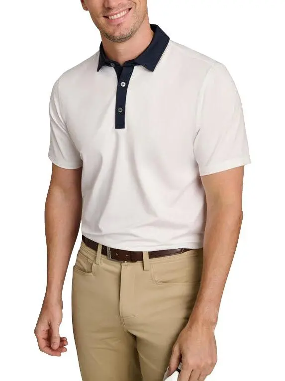 RHONE Drive Time Performance Polo - White/true Navy