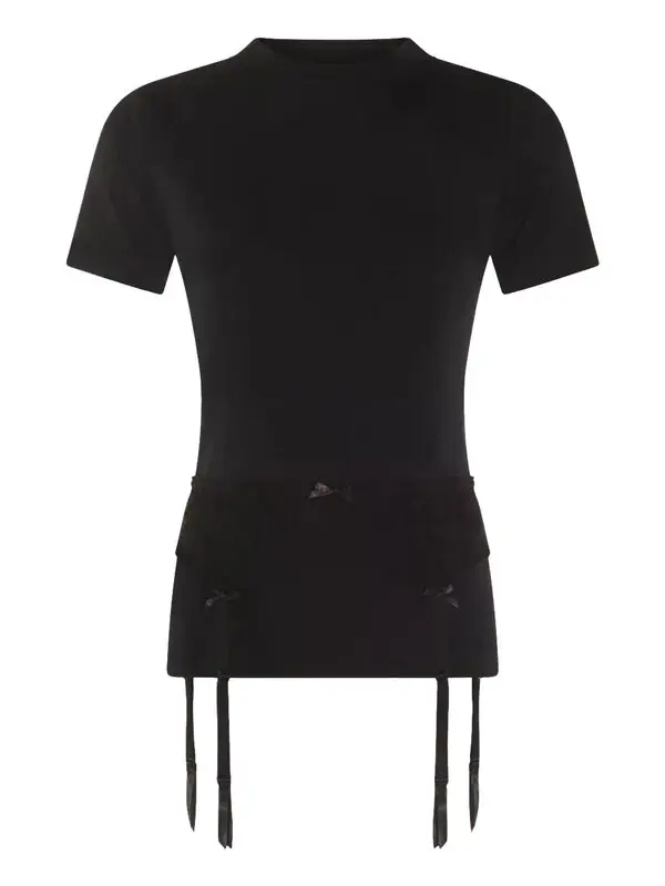 Balenciaga Lace-trimmed T-shirt - Black