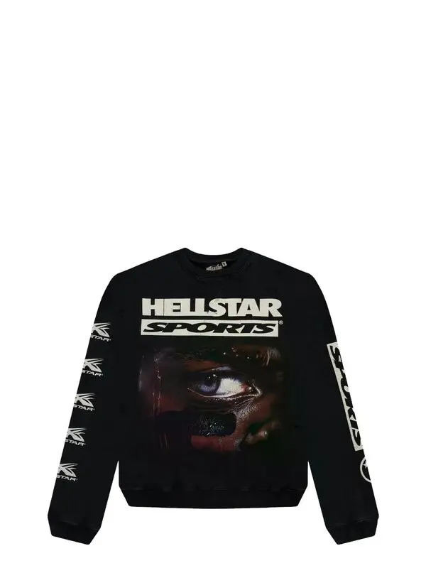 HELLSTAR Printed Crewneck Longsleeve Sweatshirt - Black