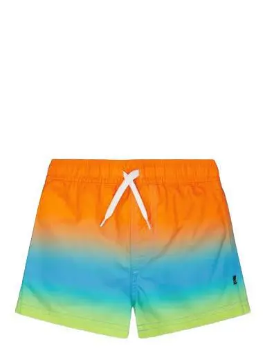 DEUX PAR DEUX Mid-thigh Gradient Boardshorts - Orange/ Blue & Green Gradient